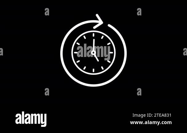 clock and refresh icon animation - alpha matte. 4K Video motion ...