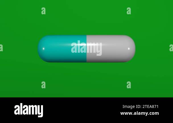 Animation of an opening pill on a chromakey background. Medicine ...