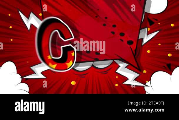 CO2. 4k animated Comic book word text moving on abstract comics ...
