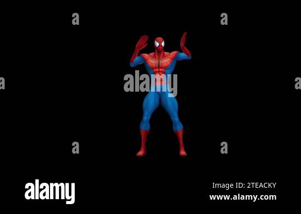 Dancing Spider-Man. 3D animation of Spider-Man. The amazing dancing ...