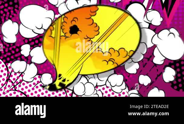 CO2. 4k animated Comic book word text moving on abstract comics background. Retro pop art style ...