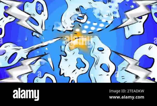 Abstract Comic Book Background Cartoon. Motion poster. 4k animated ...