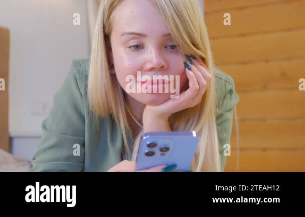 Violence against women victim being social online. Beautiful white ...