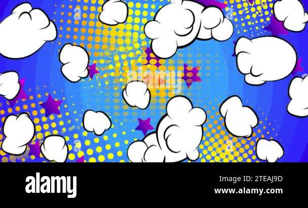 Abstract Comic Book Background Cartoon. Motion poster. 4k animated ...