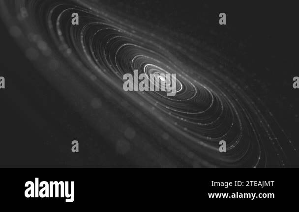 Abstract Digital Concentric Rings And Data Lines Loop/ 4k animation of ...