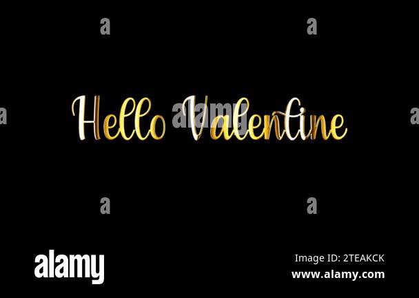 Hello Valentine Gold Text Titles background typography of Hello Valentine isolated with alpha ...