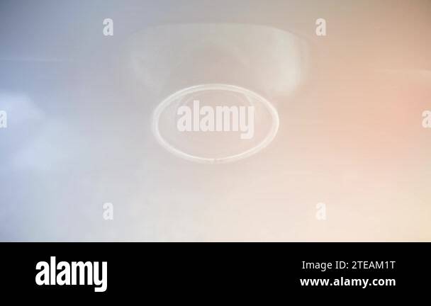 Thick white smoke from the exhaust pipe of a car. Emissions of gases ...