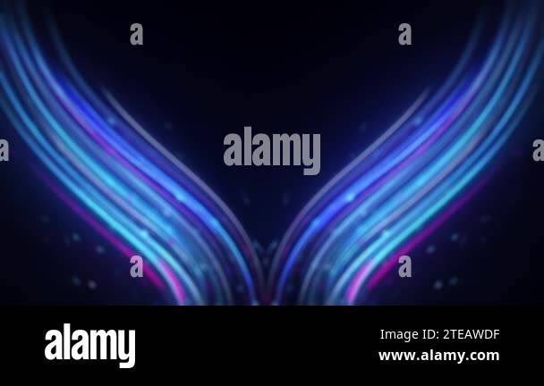 Abstract long tail light lines geometric background. Blue futuristic ...