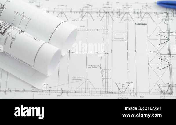 Architectural blueprint rolls plans Stock Videos & Footage - HD and 4K ...