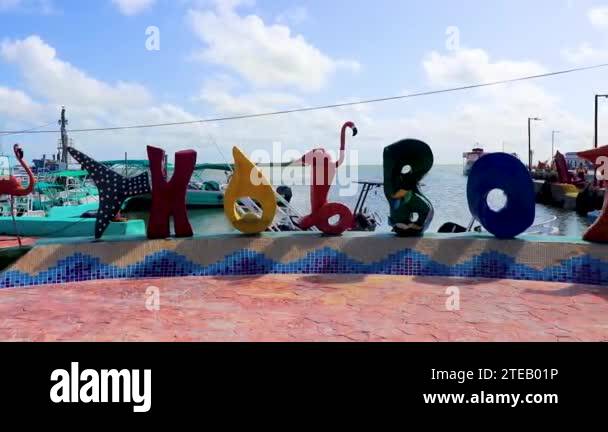 Holbox Mexico 21. December 2021 Holbox island pier colorful welcome ...