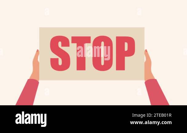 Hand stop sign icon vector Stock Videos & Footage - HD and 4K Video ...