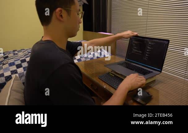 Programmer Closes Laptop With Visual Studio Code App On Screen And Turn ...