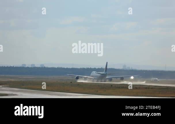 FRANKFURT AM MAIN, GERMANY - JULY 20, 2017: Four-engine wide-body ...