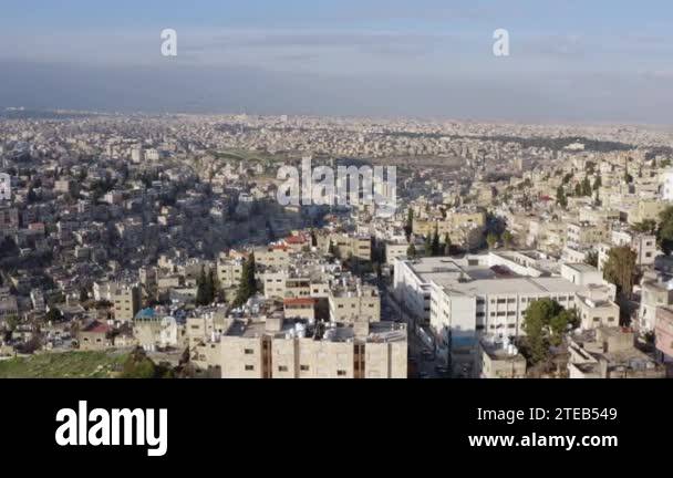 Drone video of the old Arab city. Cityscape of the Middle East with ...