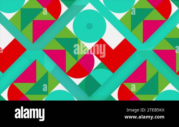 Bright and colorful figures move in retro style. Motion. Beautiful ...