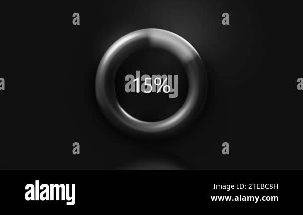 Ring with loading percentages. Motion. Glowing and pulsating loading ...