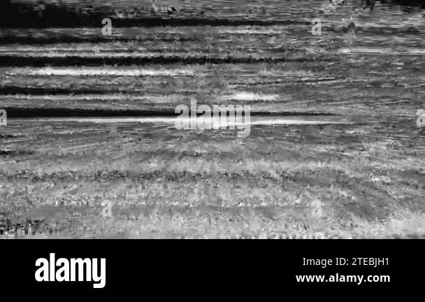 Retro glitch overlay. VHS noise texture. Old TV damage. Black white ...
