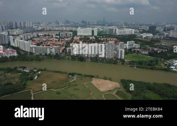 Ultra modern city development with residential and commercial high rise ...