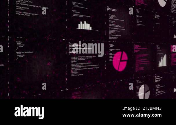 Futuristic hi tech visualization of computer program. Animation ...