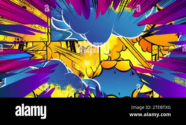 Abstract Comic Book Background Cartoon. Motion poster. 4k animated ...