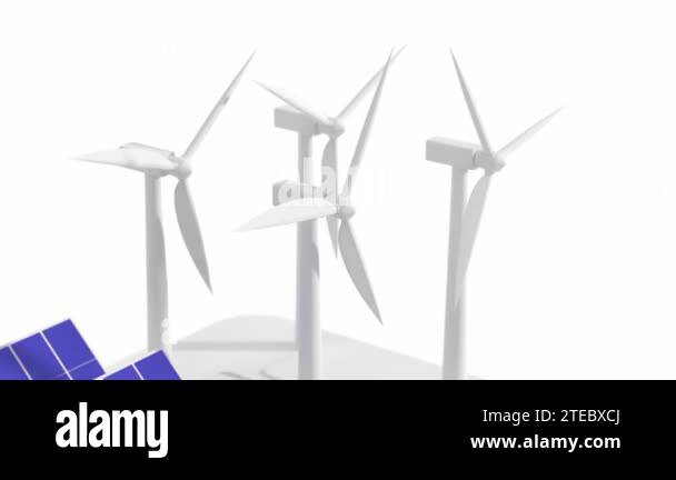 Isometric wind turbines and solar panels with battery bank, inverter or ...