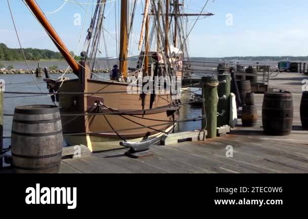 JAMESTOWN, VA: Replica of a Colonial-era ship at the Jamestown ...