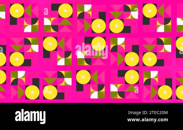 Colorful background with moving geometric shapes in kaleidoscope style ...