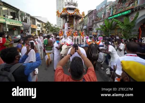 Georgetown, Penang, Malaysia - Jan 17 2022: Silver chariot in front of ...