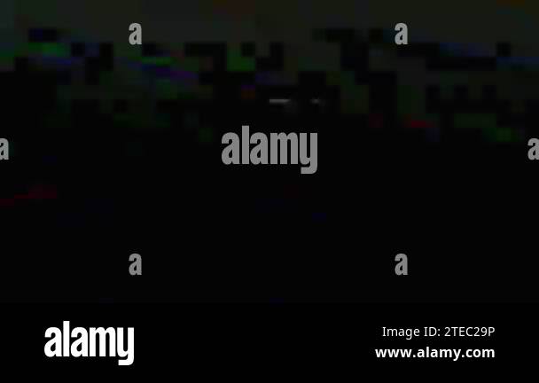 VHS distortion texture. Glitch art. Noise transition overlay. Blue ...