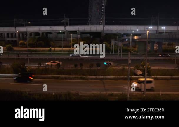 Tokyo Night Metropolitan Expressway Gulf Line Bayshore 2022 Stock Video ...