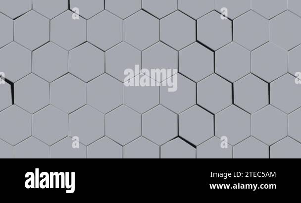 Futuristic tech background of moving gray Hexagonal shapes. Cell frames ...