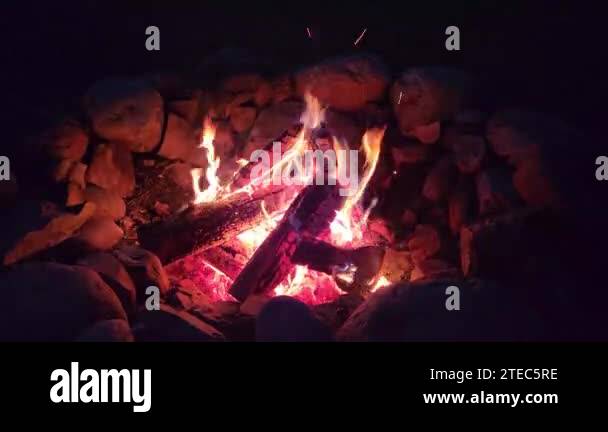 Campfire burning logs in open Stock Videos & Footage - HD and 4K Video ...