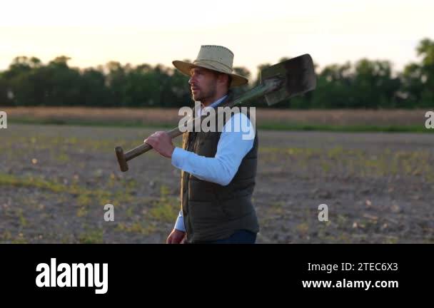 Portrait happy farmer spade Stock Videos & Footage - HD and 4K Video ...