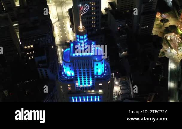Night scape downtown Sao Paulo Brazil. Cityscape of Sao Paulo Brazil at ...