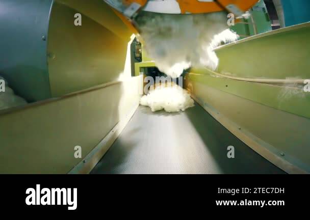 Holofiber. Holofiber production. Holofiber at a nonwovens factory ...