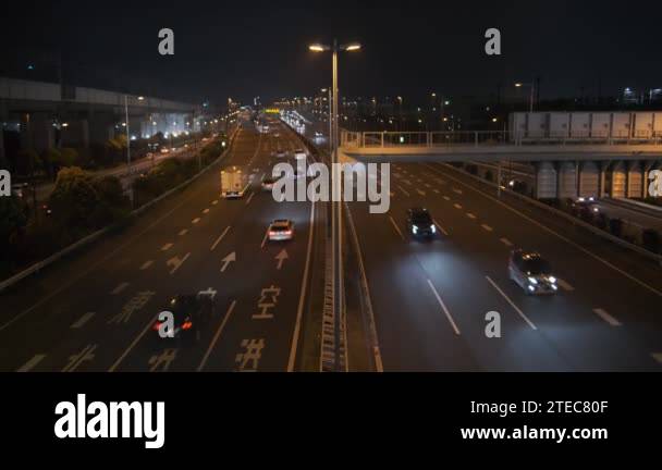 Tokyo Night Metropolitan Expressway Gulf Line Bayshore 2022 Stock Video ...