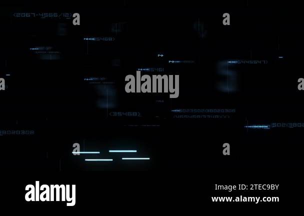 Technology glitch background, numbers and code animated, tech ...