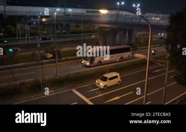 Tokyo Night Metropolitan Expressway Gulf Line Bayshore 2022 Stock Video ...
