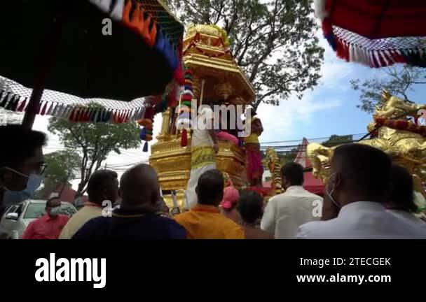 Georgetown, Penang, Malaysia - Jan 17 2022: Hindu priest wear face mask ...