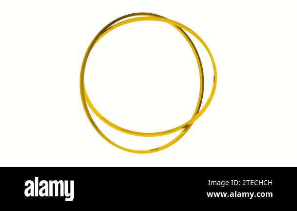 Golden rotating rings. Seamless loop. 3D animation. Ideal for use as a ...