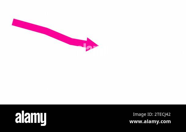 Animated pink arrow. Recession chart of economy. Economic crisis ...