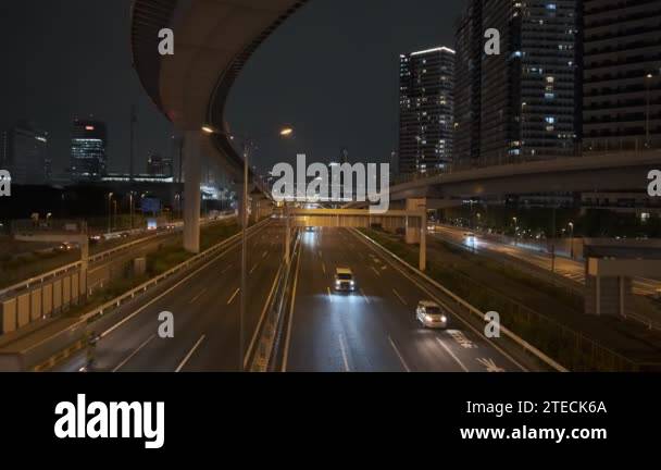 Tokyo Night Metropolitan Expressway Gulf Line Bayshore 2022 Stock Video ...
