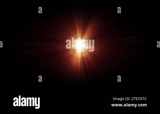 Abstract loop center flickering gold red optical lens flares light ...