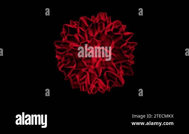 Red organic shape. Virus form. Seamless loop. 3D animation. Ideal for ...