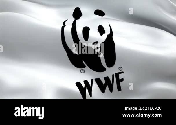 WWF logo. National 3d World Wildlife Fund logo waving. Sign of WWF ...