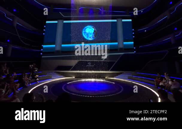 Tourists Visit DP World Pavilion With Indoor Waterfall And Giant Screen ...