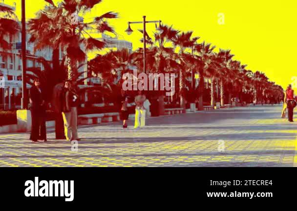 walking along the broadwalk at valencia's beach Stock Video Footage - Alamy