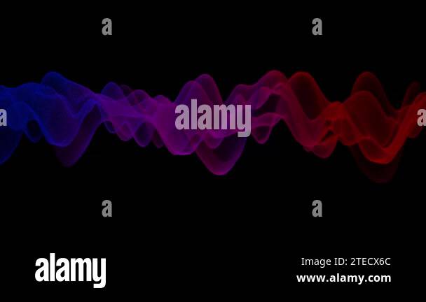 Blue and red dotted motion background. Abstract surface wave. Seamless loop. Cyber digital ...