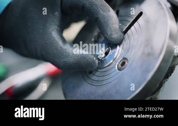 Measuring the inner diameter of a small ring metal part manually on an ... Measuring the inner diameter of a small ring metal part manually on an ...