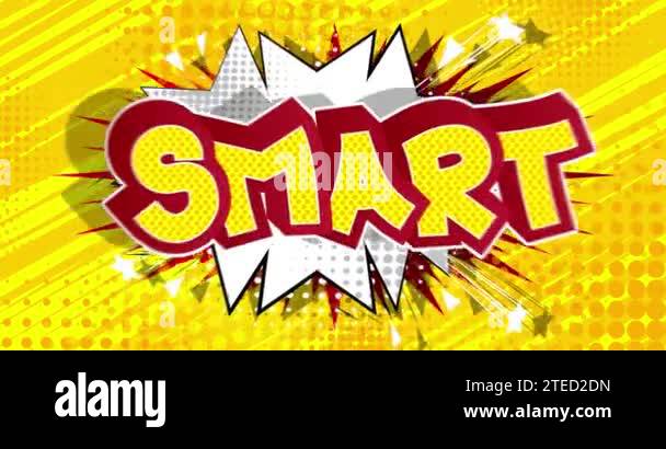Smart. Motion poster. 4k animated Comic book word text moving on ...